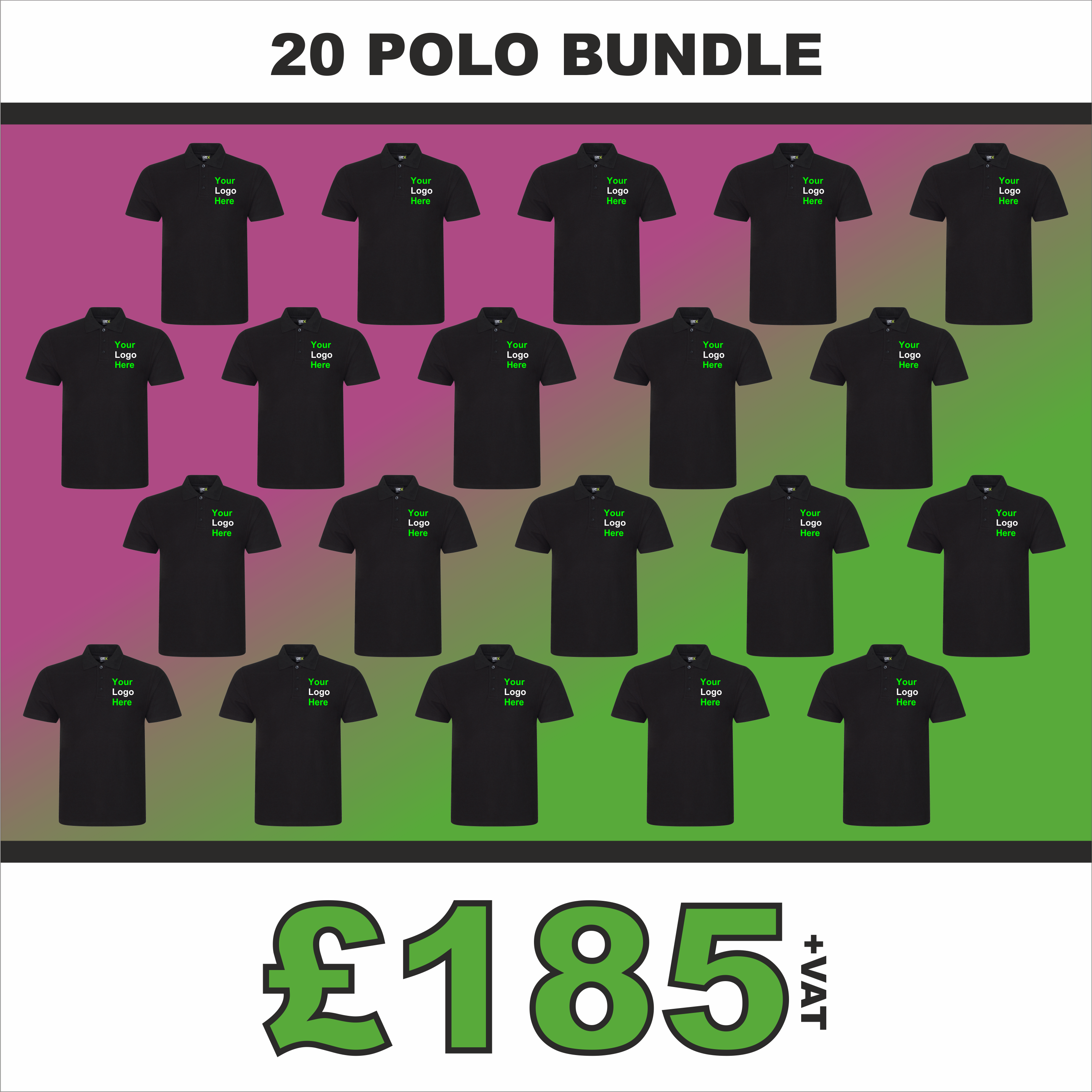 20 Polo Bundle – Customise 'R' Us