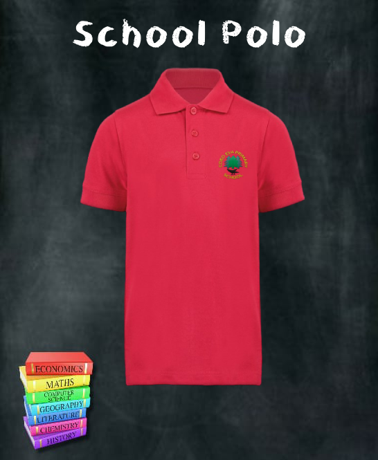 Coed Eva Primary Red Polo – Customise 'R' Us